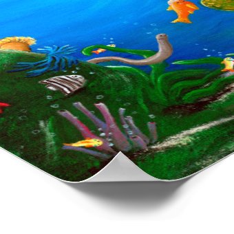 Underwater Friends | Little Mermaid Nursery Poster | Zazzle