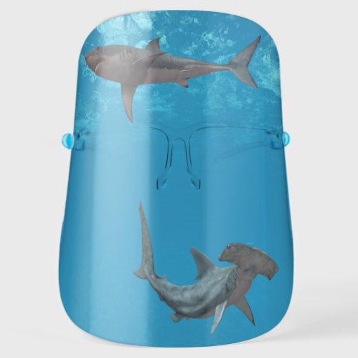 Underwater Hammerhead Great White Shark Face Shield | Zazzle