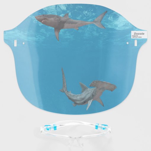 Underwater Hammerhead Great White Shark Face Shield | Zazzle