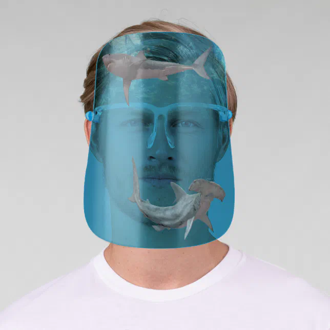 Underwater Hammerhead Great White Shark Face Shield | Zazzle