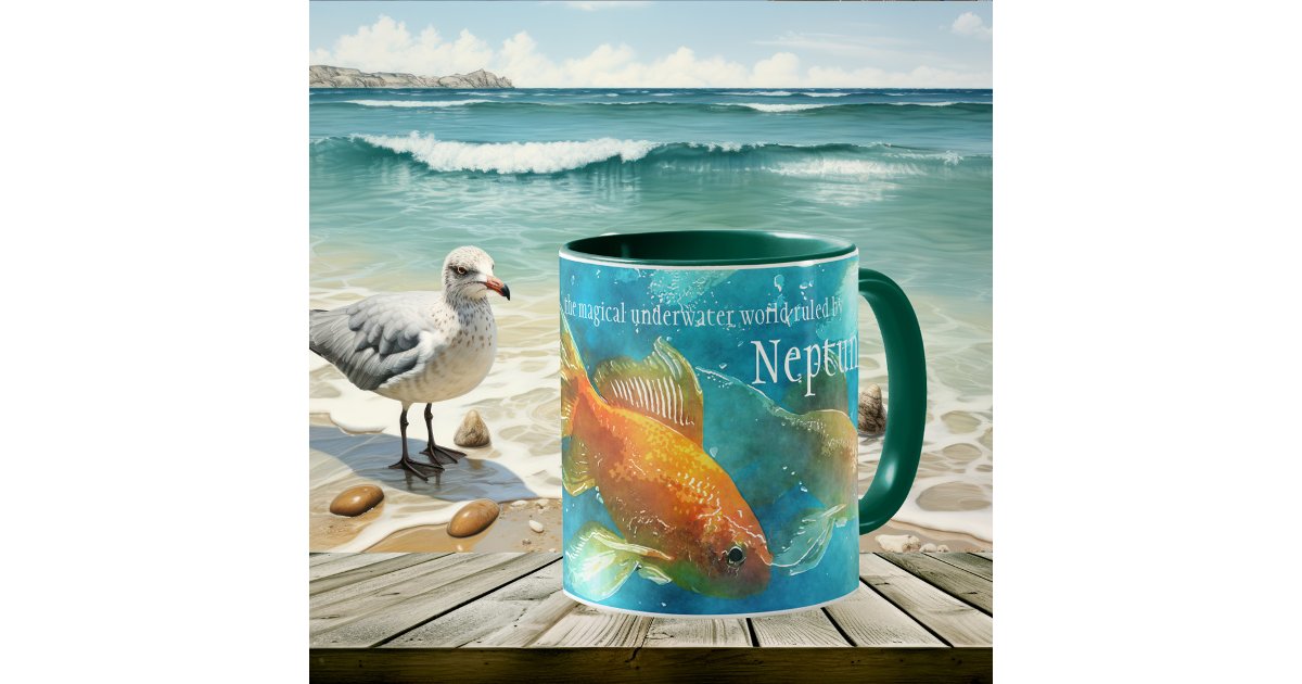 Underwater Neptune Pisces Fish Mug | Zazzle