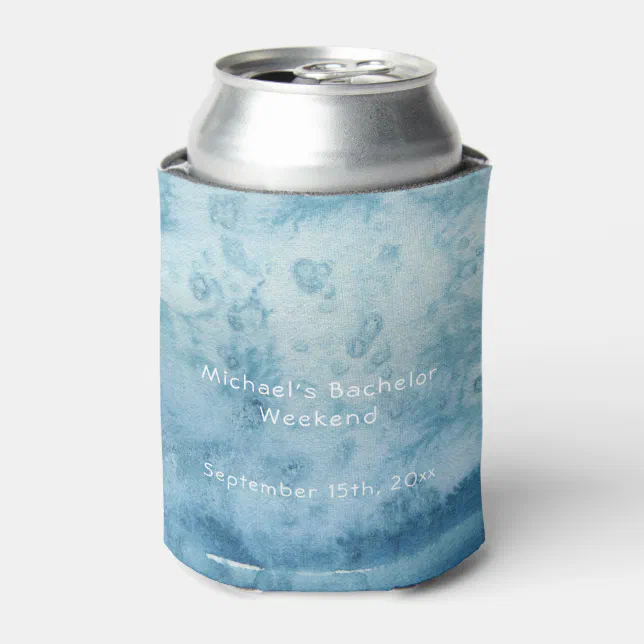 Underwater Ocean Bubbles Monogram Bachelor Weekend Can Cooler | Zazzle