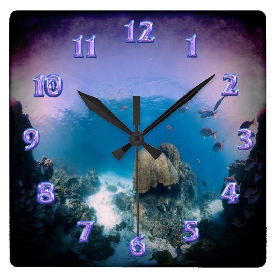 Underwater ocean scene Wall clock | Zazzle.com