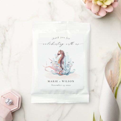 Underwater Seahorse Seaweed Coral Wedding Margarita Drink Mix | Zazzle