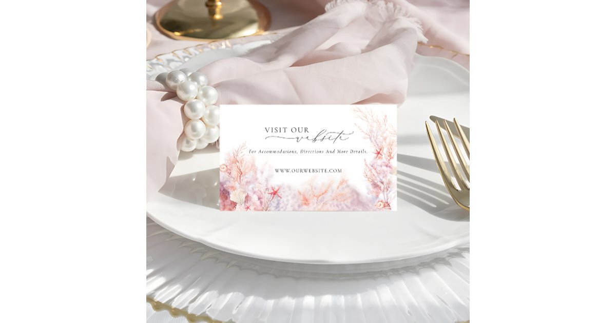 Underwater Seaweed | Seashell Wedding Website Enclosure Card | Zazzle
