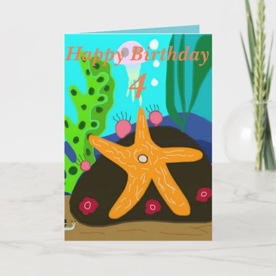 Underwater Starfish editable age Birthday Card | Zazzle.com