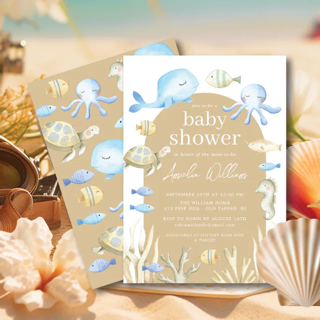 Underwater Whimsy Baby Shower Invitation | Zazzle