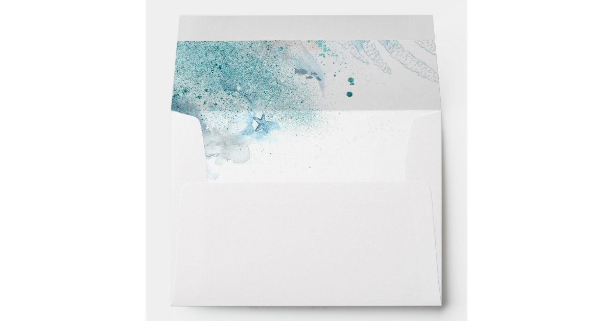 Underwater World Ocean Glitters Envelope | Zazzle