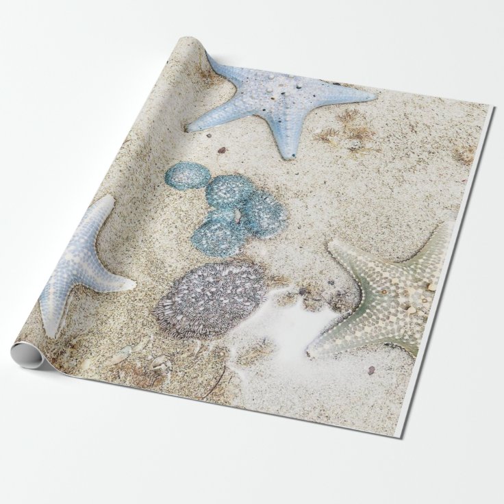 underwater world of colored starfish wrapping pap wrapping paper | Zazzle