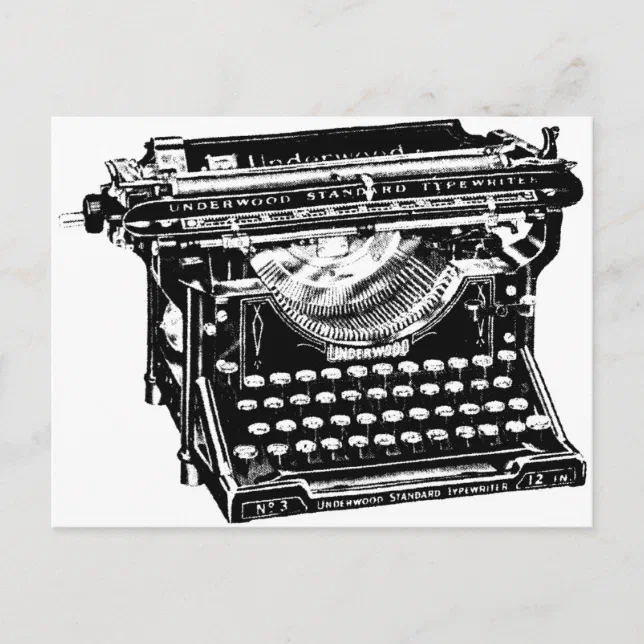 Underwood Typewriter Writer Postcard | Zazzle