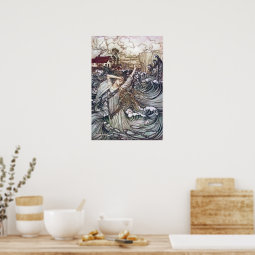 Undine in the Waves Poster | Zazzle