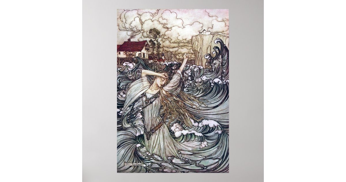 Undine in the Waves Poster | Zazzle