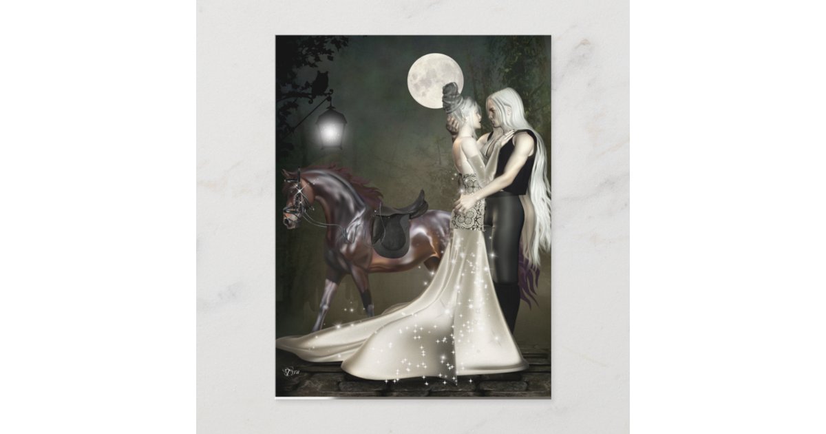 Undying Love Dancing Ghost Couple Halloween Postcard | Zazzle