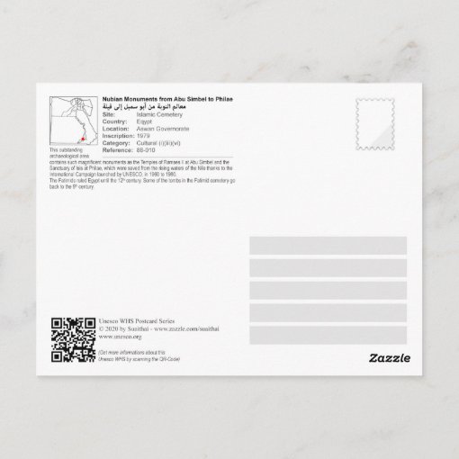 UNESCO - Nubian Monuments - Aswan Fatimid Cemetery Postcard | Zazzle
