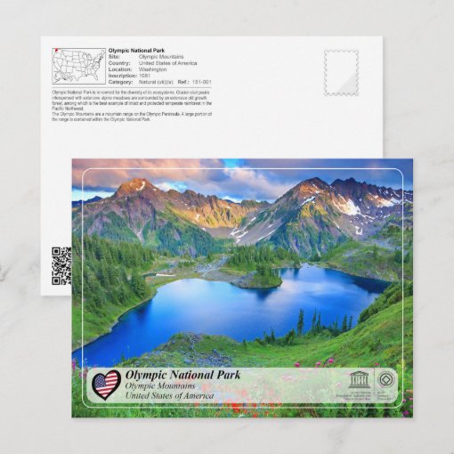 UNESCO - Olympic National Park - Olympic Mountains Postcard | Zazzle
