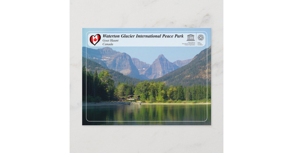 UNESCO - Waterton Glacier International Peace Park Postcard | Zazzle