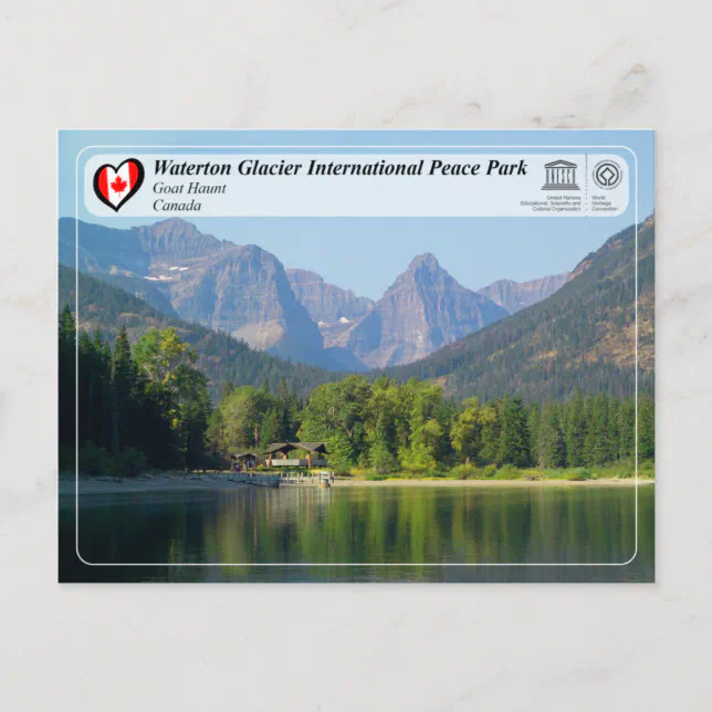 UNESCO - Waterton Glacier International Peace Park Postcard | Zazzle