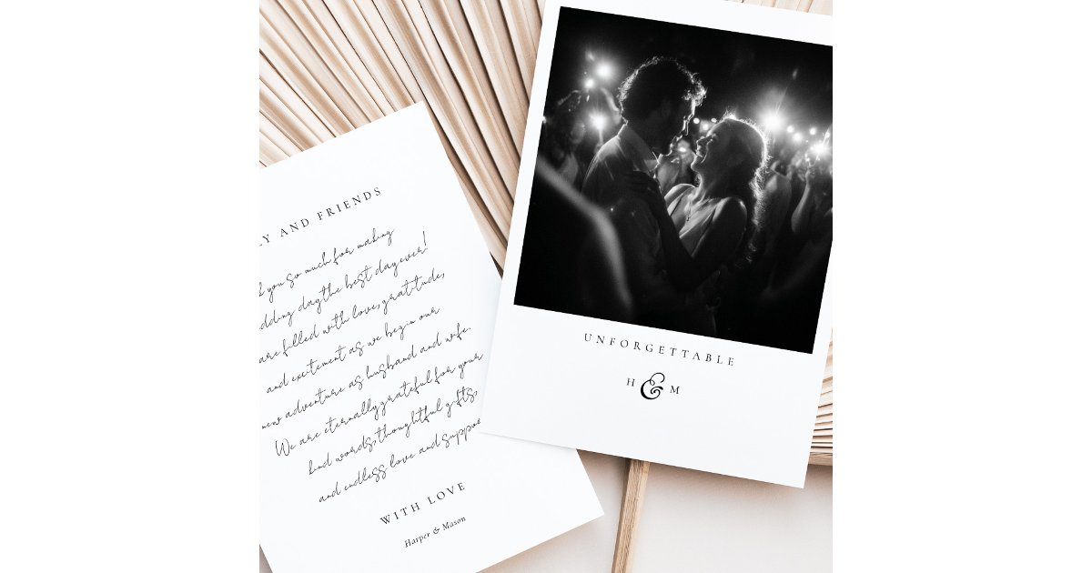 "Unforgettable" Photo Thank You Card | Zazzle