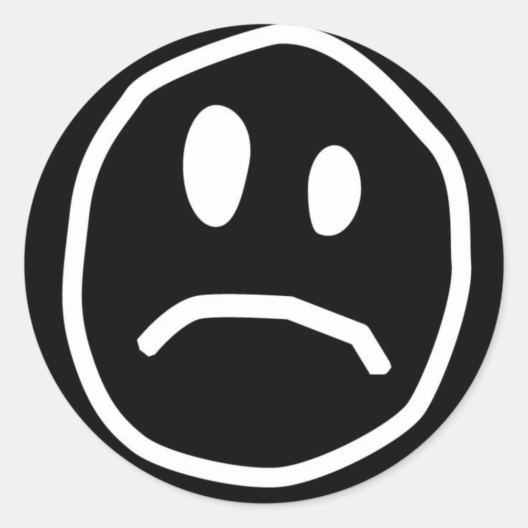 Unhappy face stickers | Zazzle