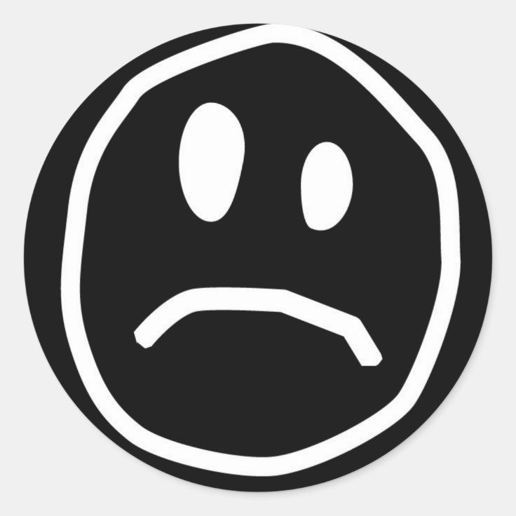 Unhappy face stickers | Zazzle