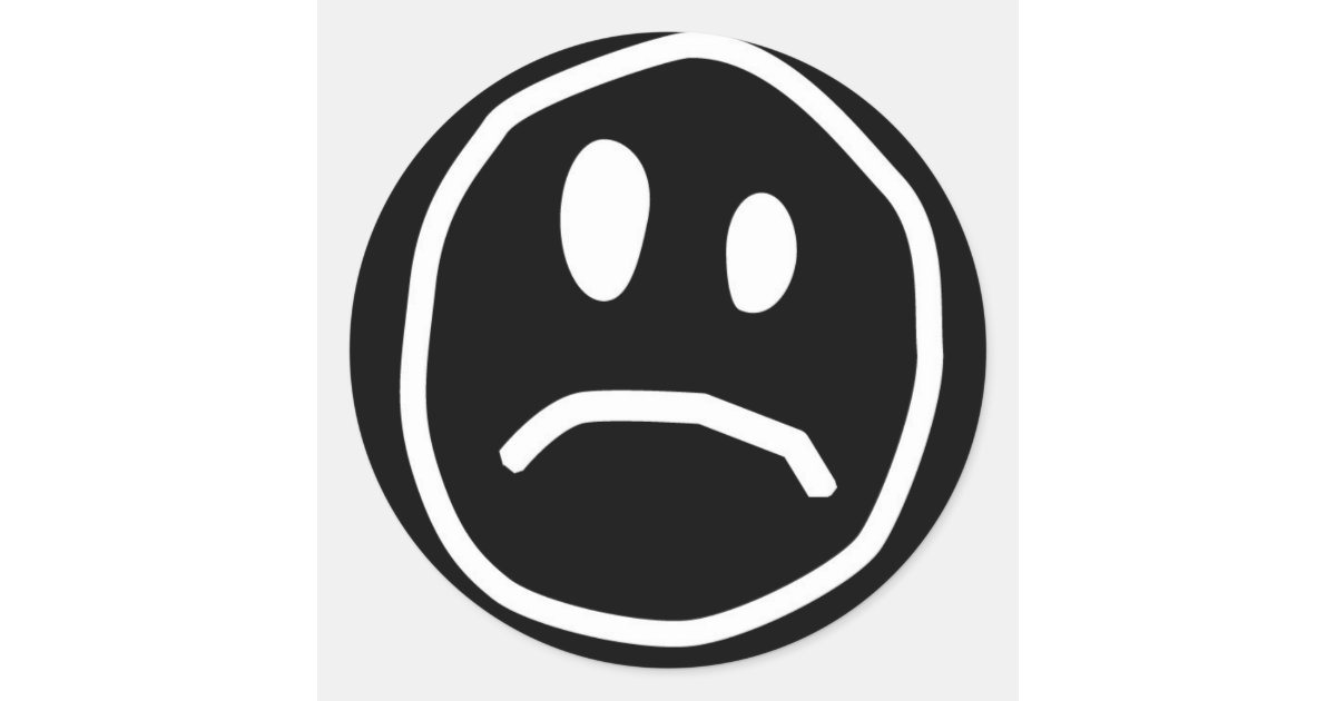 Unhappy face stickers | Zazzle