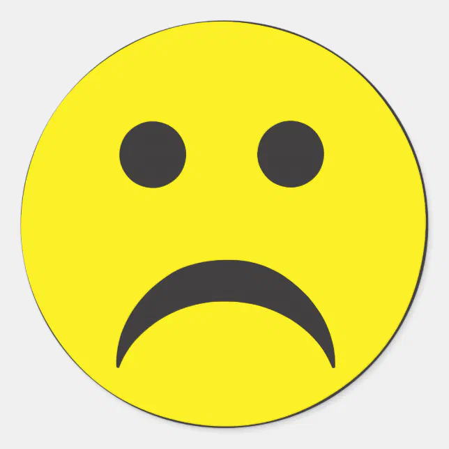 Unhappy Sadness Face Classic Round Sticker | Zazzle