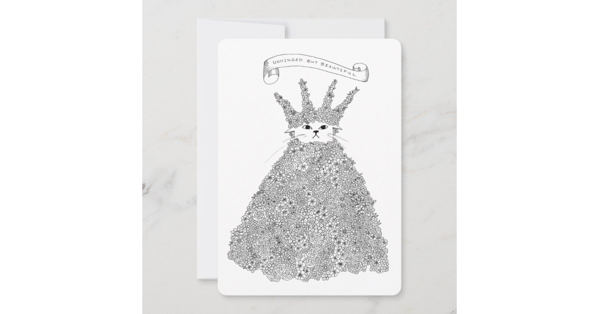 Unhinged but beautiful double sided drawing invitation | Zazzle