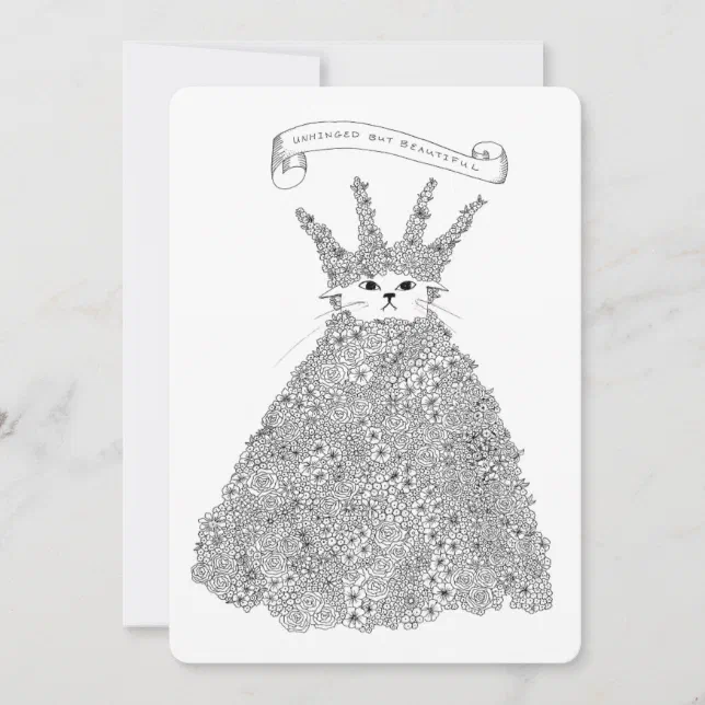 Unhinged but beautiful double sided drawing invitation | Zazzle