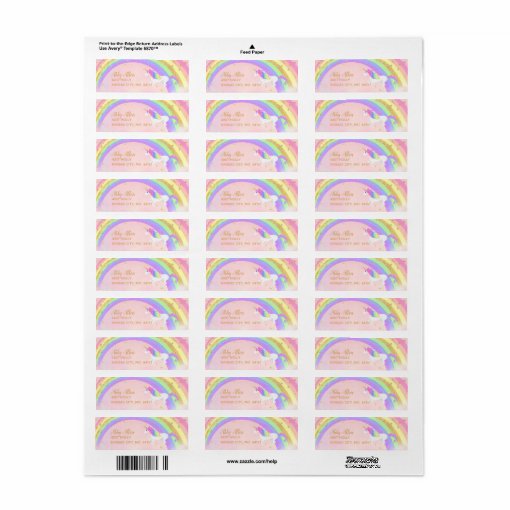 Unicorn Address Labels | Magical Pink & Gold | Zazzle