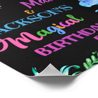 Unicorn and Dinosaur welcome party sign Magic sign | Zazzle