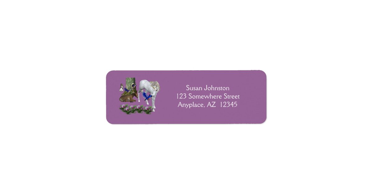 Unicorn And Friends Fantasy Address Label | Zazzle