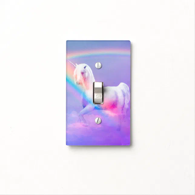 Unicorn and Rainbow Light Switch Cover | Zazzle