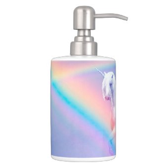 Unicorn and Rainbow Soap Dispenser And Toothbrush Holder | Zazzle