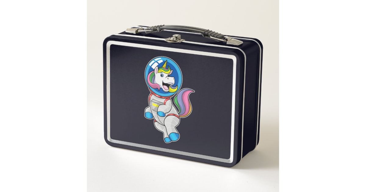 Unicorn as Astronaut in Space Metal Lunch Box | Zazzle