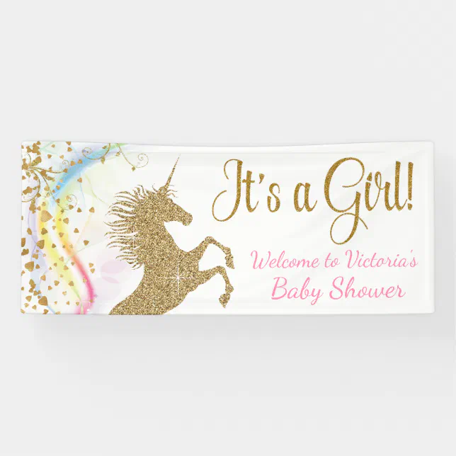 Unicorn Baby Shower Banner | Zazzle
