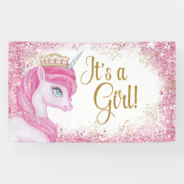 Unicorn Baby Shower Banners | Zazzle