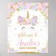 Unicorn Baby Shower Welcome Sign Poster Decor | Zazzle
