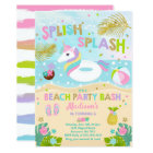Unicorn Pool Party Birthday Beach Float Invites | Zazzle.com