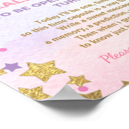 Unicorn Birthday guestbook Time Capsule Pink Girl | Zazzle