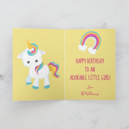 Unicorn Birthday Theme 6 years old Card | Zazzle