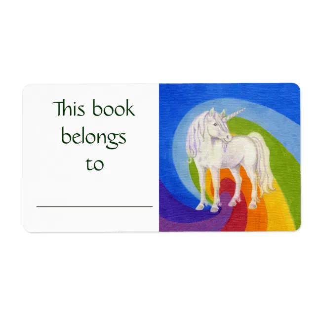 Unicorn book label | Zazzle
