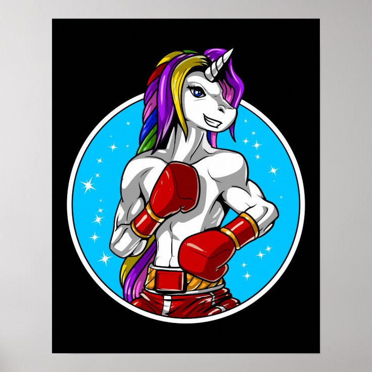 Unicorn Boxing Player Poster | Zazzle