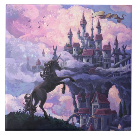 Unicorn Castle Tile | Zazzle
