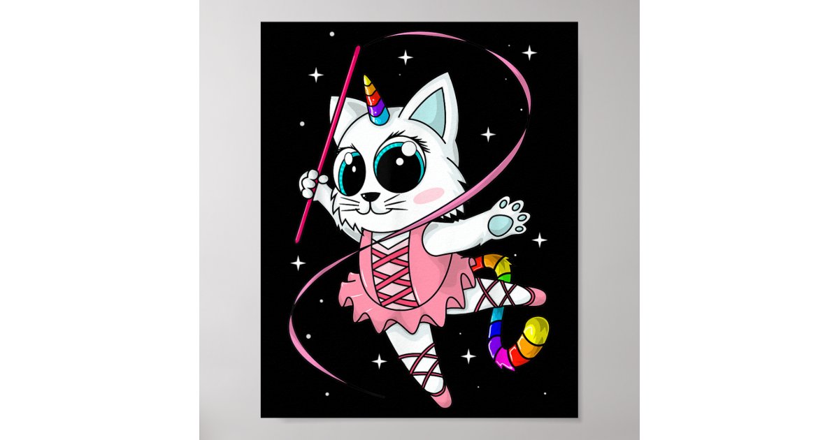 Unicorn Cat Cati Corn Kittycorn Cute Kitty Rainbow Poster | Zazzle