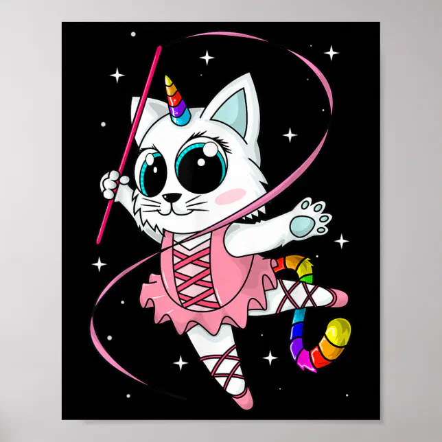 Unicorn Cat Cati Corn Kittycorn Cute Kitty Rainbow Poster | Zazzle