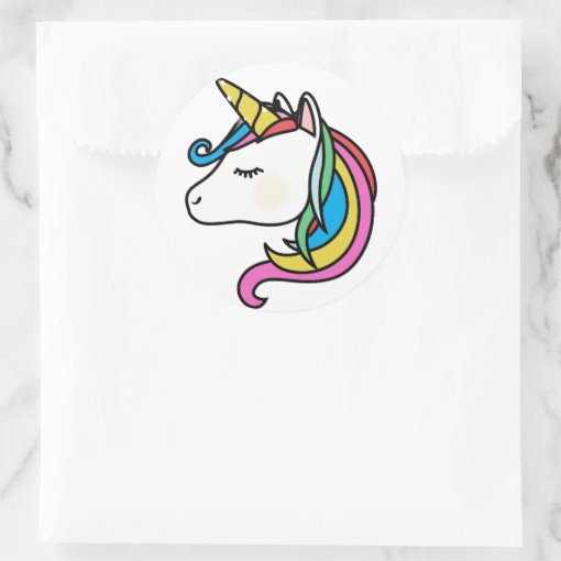 unicorn classic round sticker | Zazzle