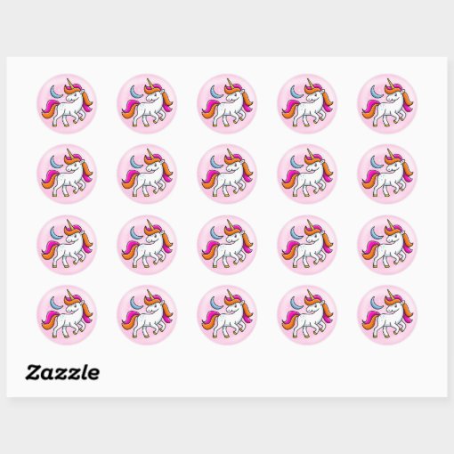 Unicorn Classic Round Sticker | Zazzle