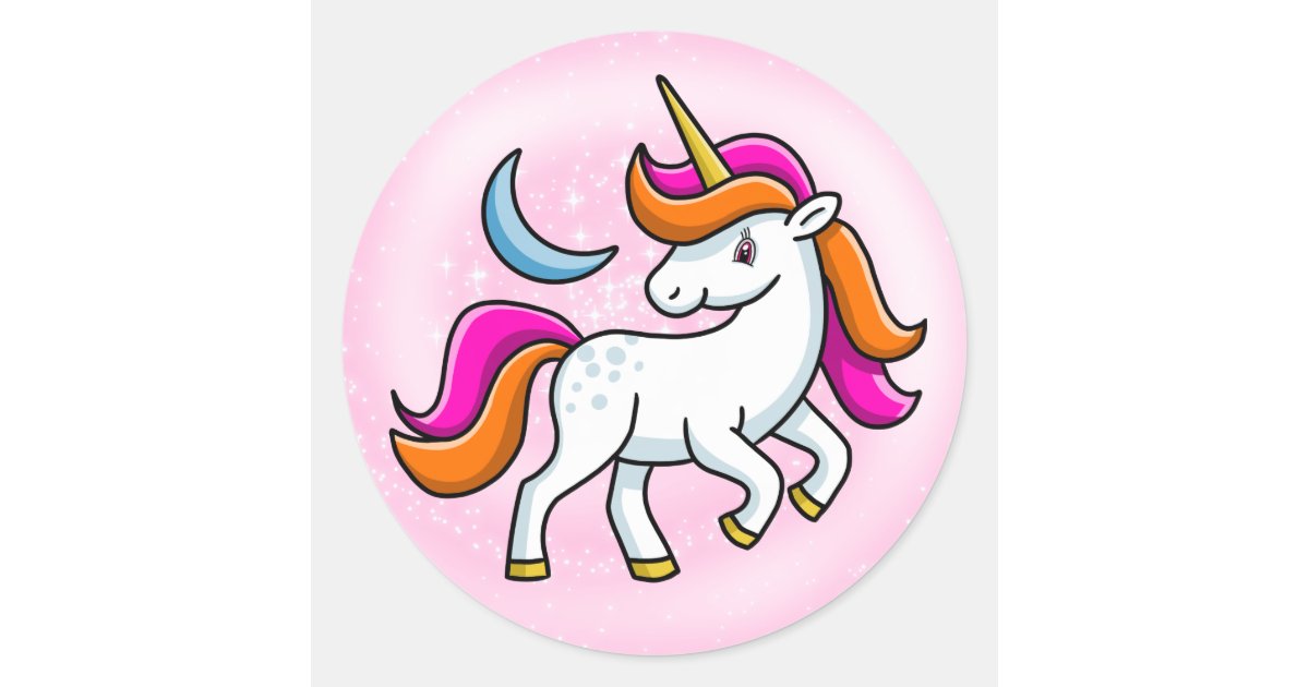 Unicorn Classic Round Sticker | Zazzle