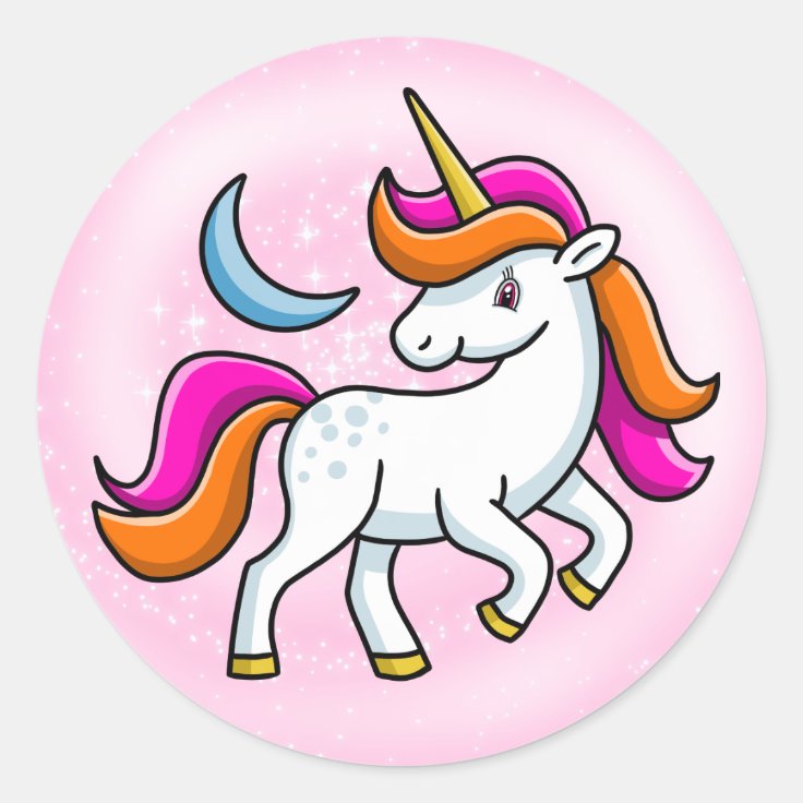 Unicorn Classic Round Sticker | Zazzle