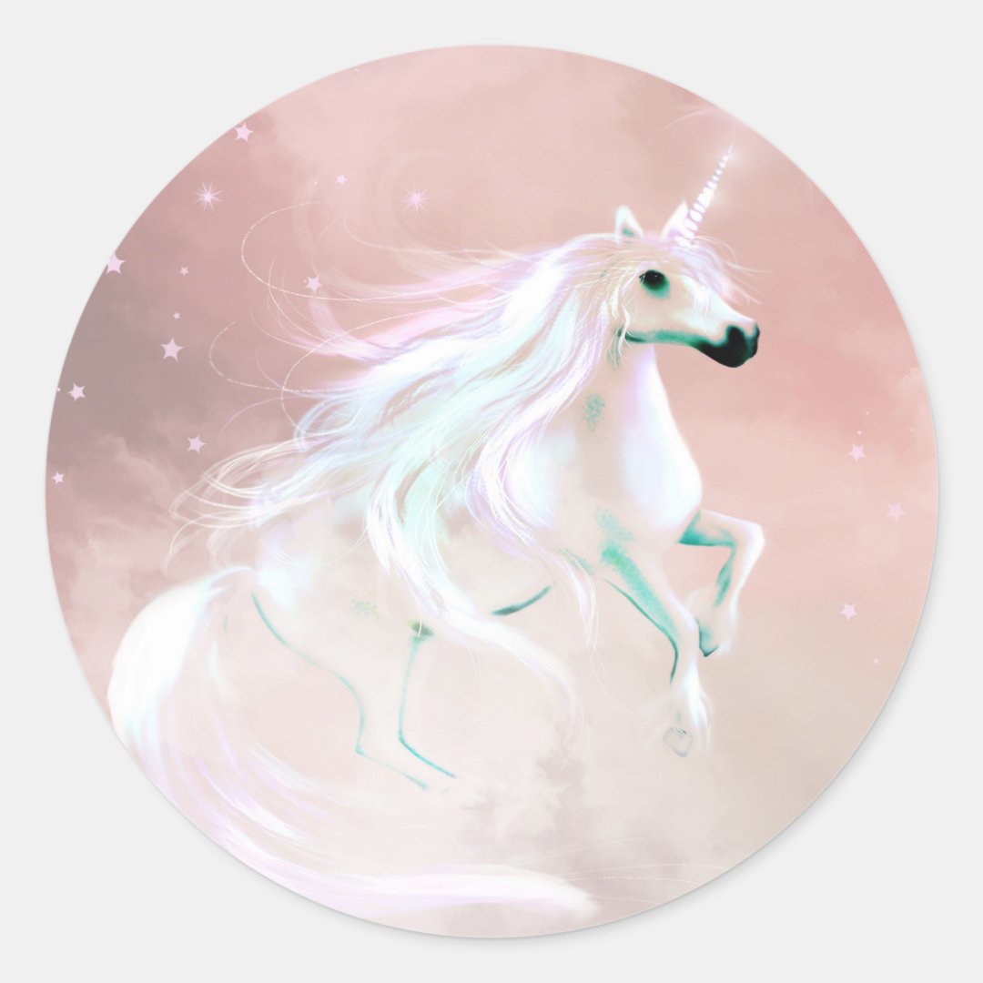 Unicorn Classic Round Sticker | Zazzle